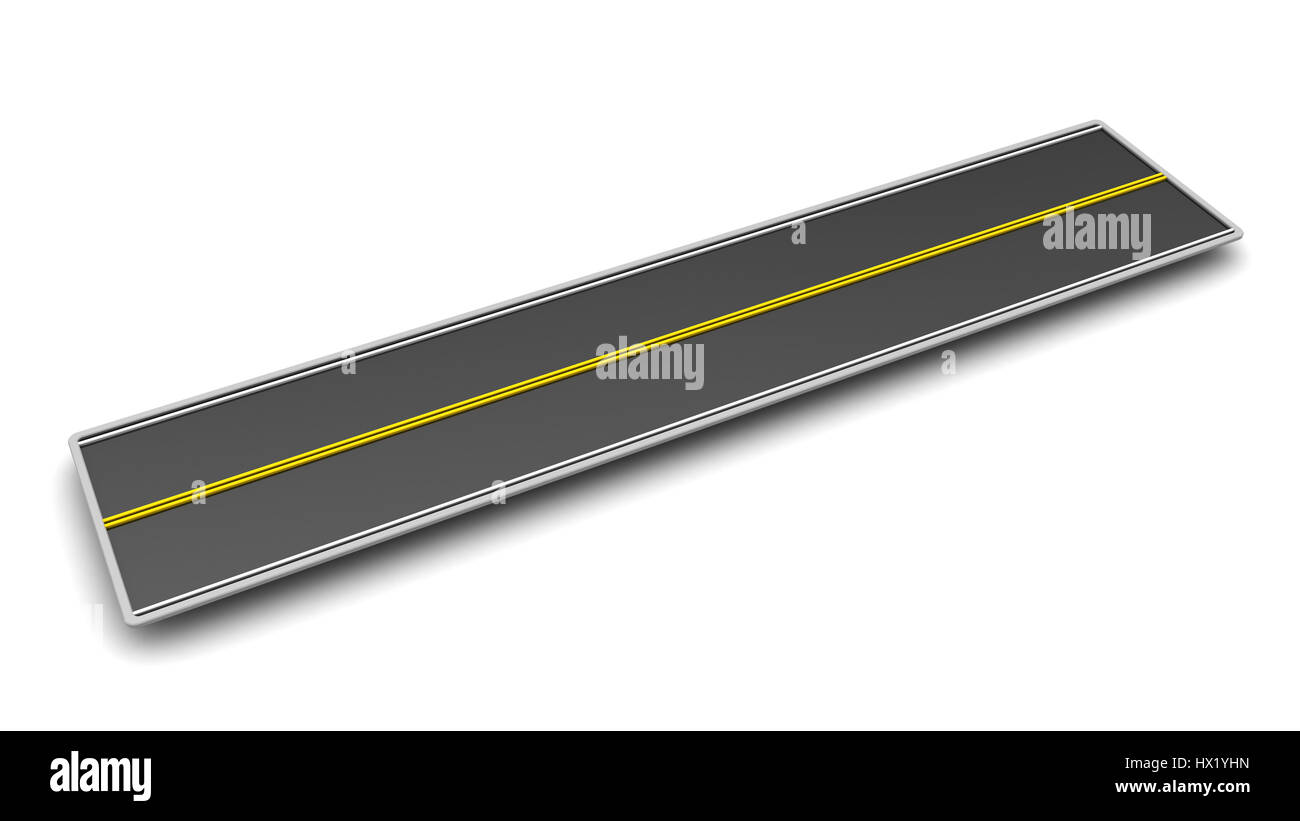 3d illustration of road part over white background Stock Photo - Alamy
