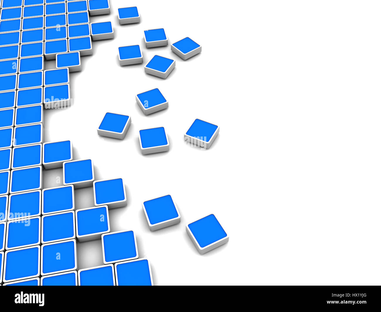 abstract 3d illustration of blue rounded blocks background Stock Photo ...