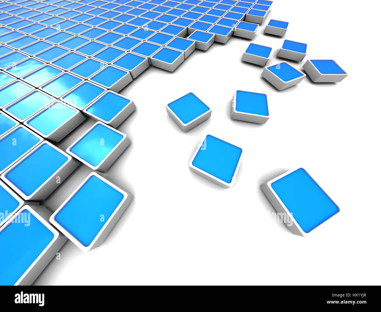 abstract 3d illustration of blue blocks background Stock Photo - Alamy