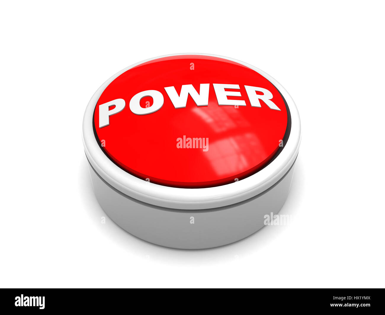 3d illustration of red button with caption 'power' on it Stock Photo ...