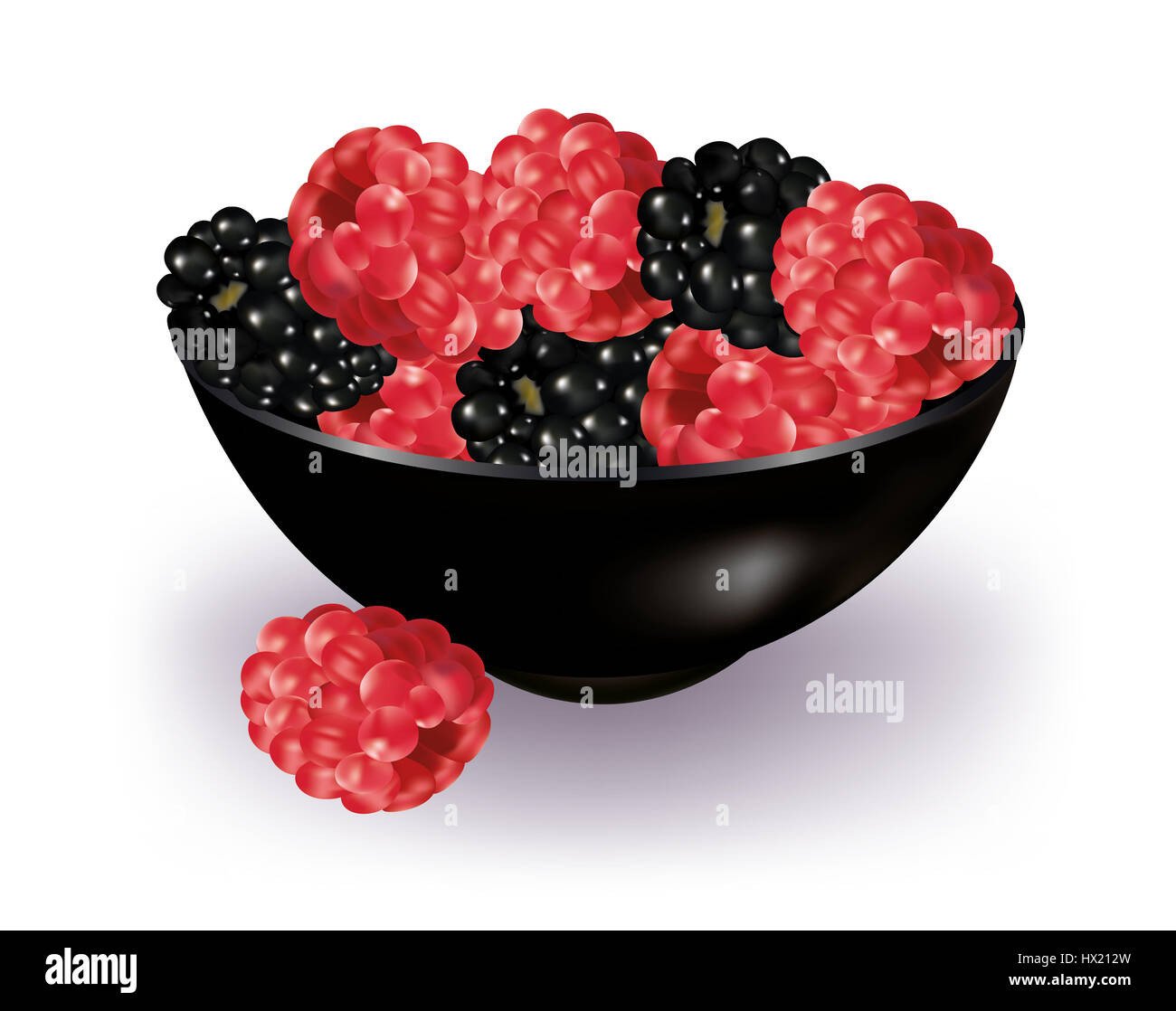 Mixed berries on white background Stock Photo - Alamy