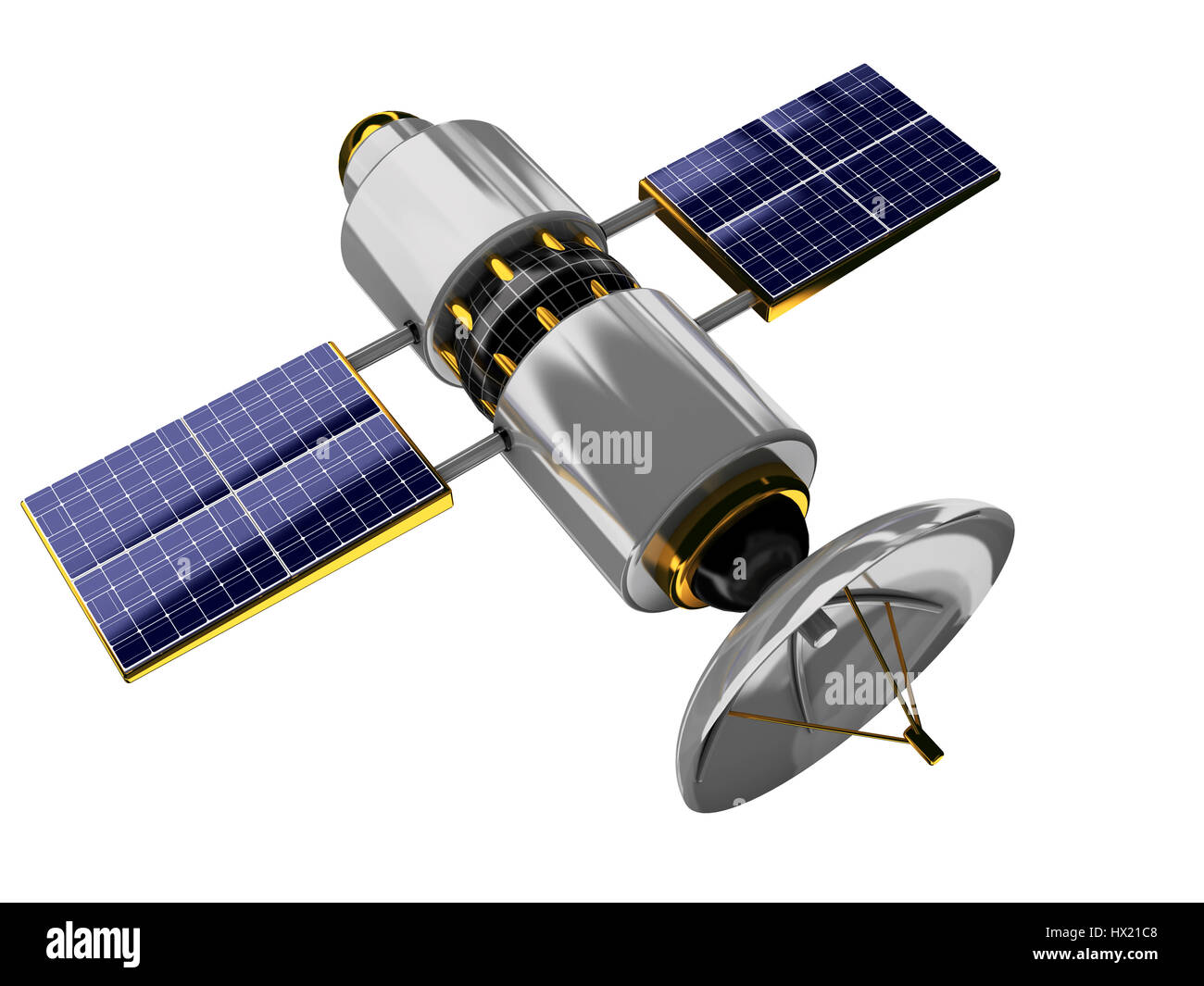 3d illustration of generic satellite isolated over white background ...