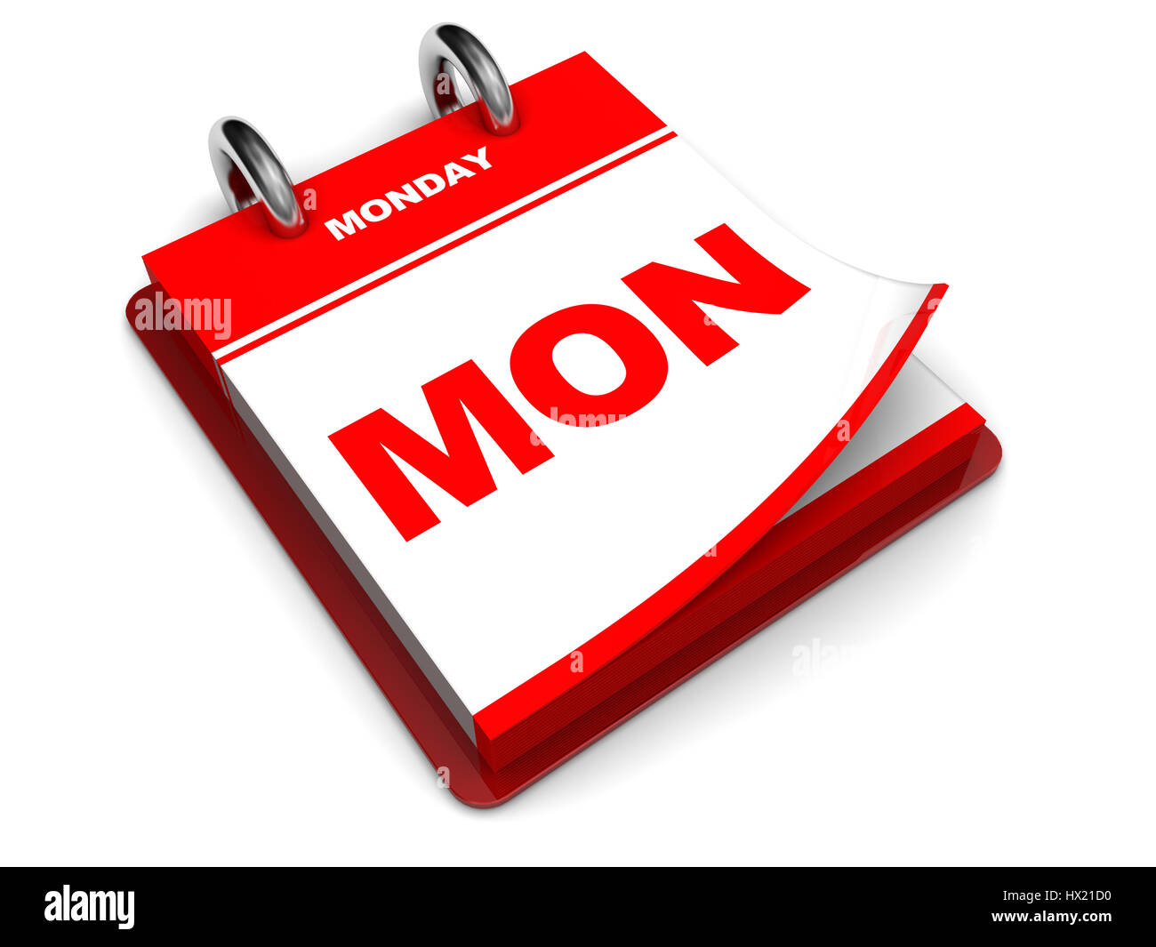3d illustration of day calendar over white background Stock Photo - Alamy