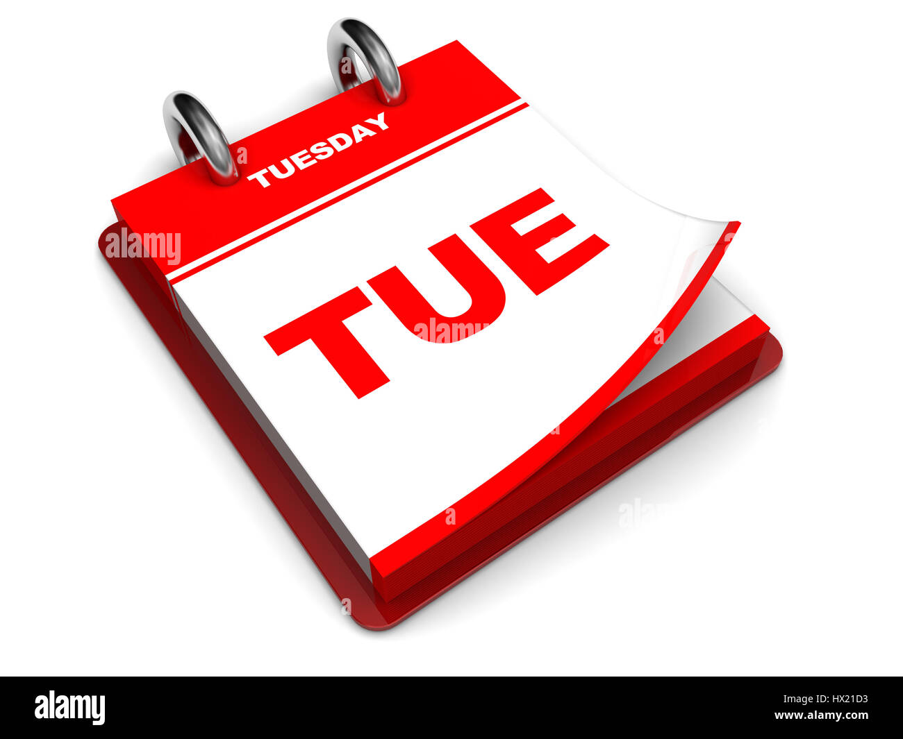3d illustration of calendar with tuesday page open Stock Photo - Alamy