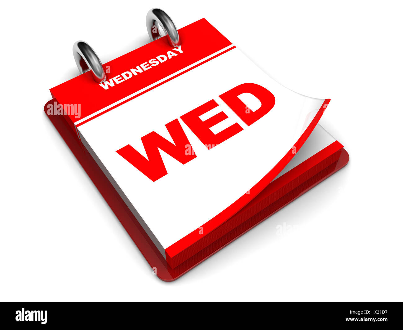 3d illustration of calendar with wednesday page open Stock Photo - Alamy