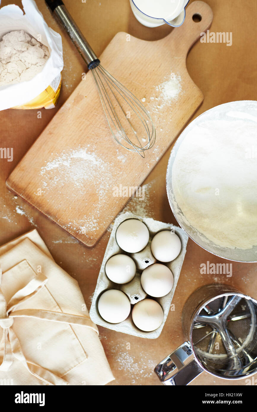Domestic kitchen and baking ingredients Stock Photo - Alamy