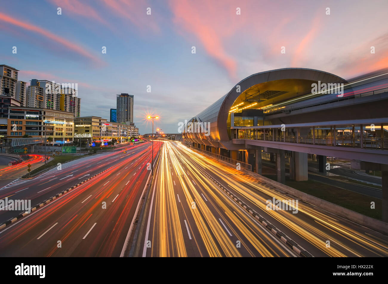 Sunset Over Puchong MRT Station Stock Photo - Alamy