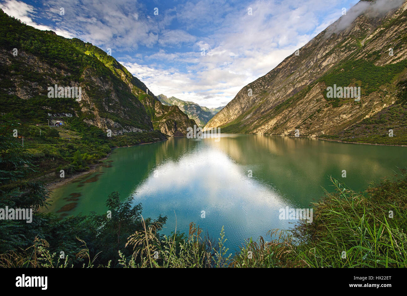 Beautiful Tibet Valley & Mountain View Stock Photo - Alamy