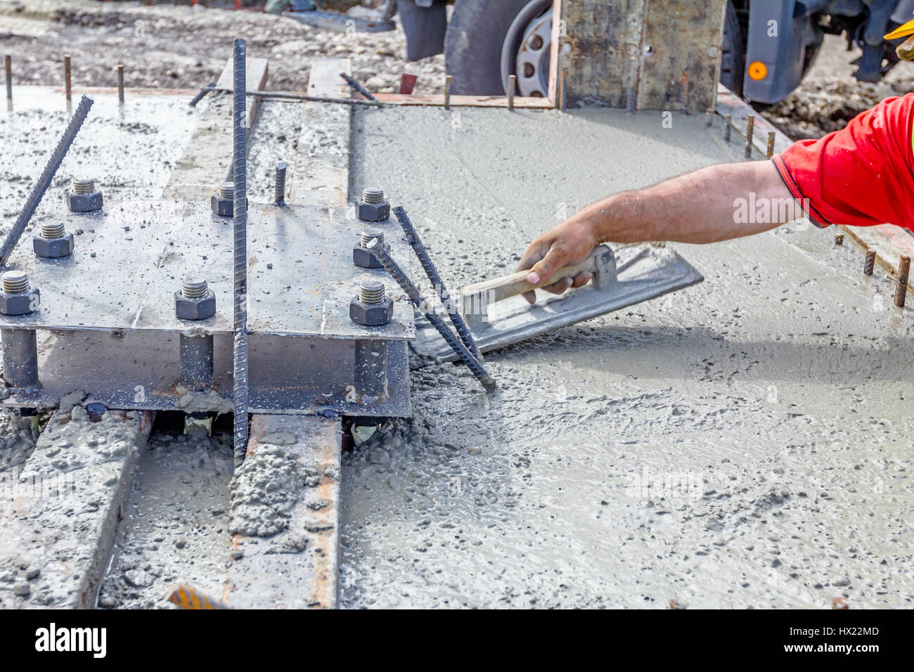 Construction holding rebar construction site hi-res stock photography ...