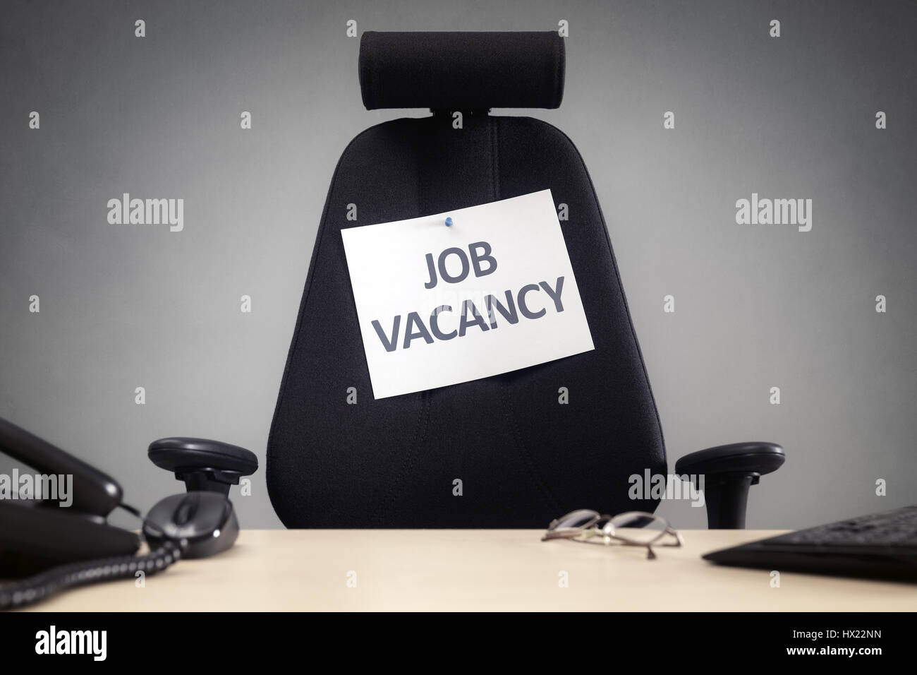 Office chair with job employee vacancy sign business concept for vacant ...