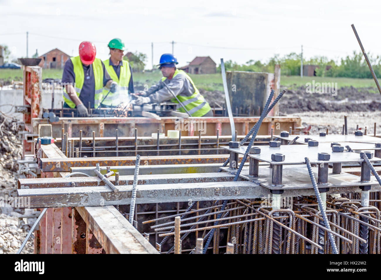Steel skeleton building foundation frame hi-res stock photography and ...