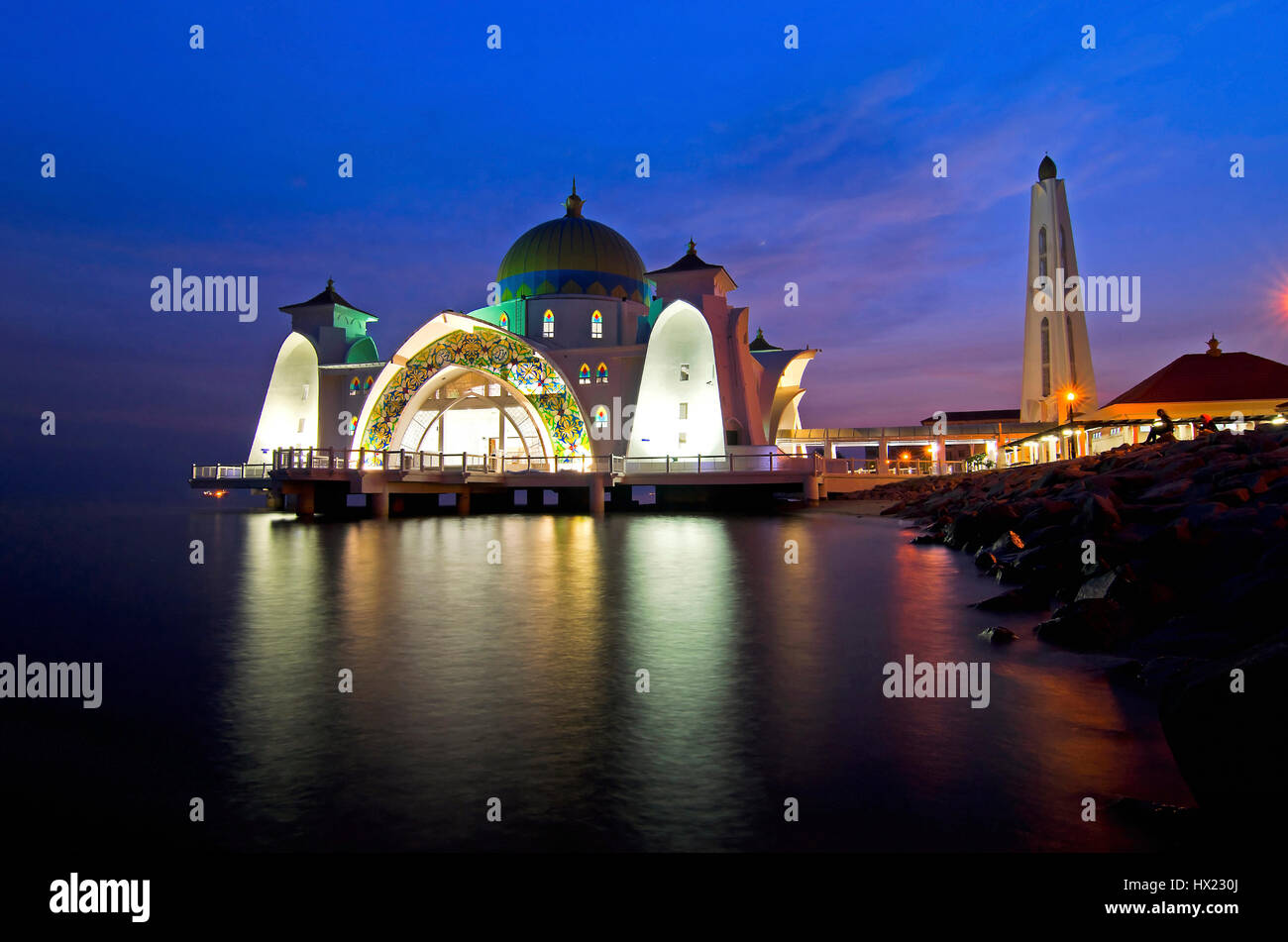 Beautiful Selat Melaka Mosque Malaysia Stock Photo - Alamy