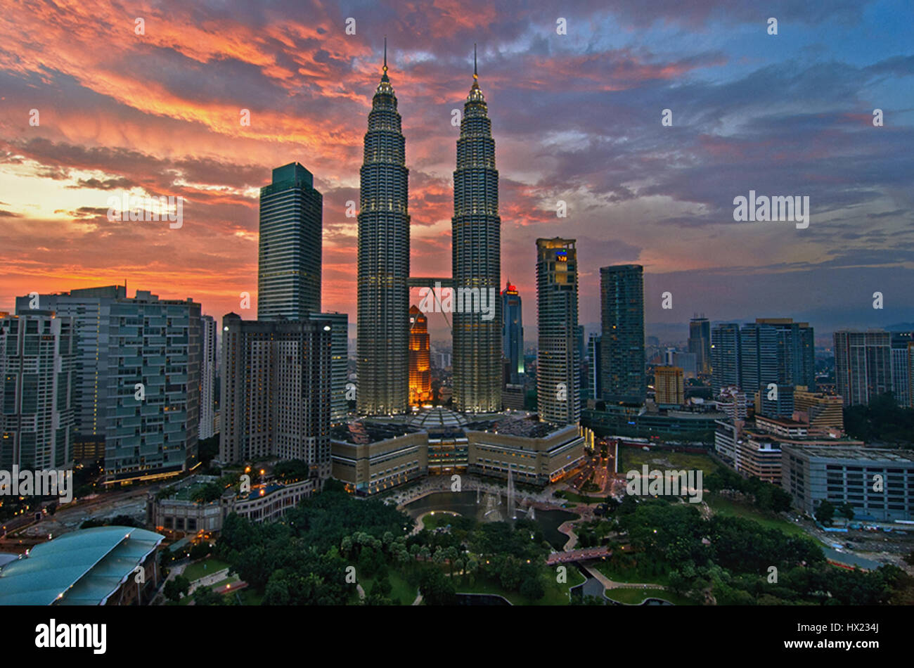 Beautiful KLCC City Skyline Stock Photo - Alamy