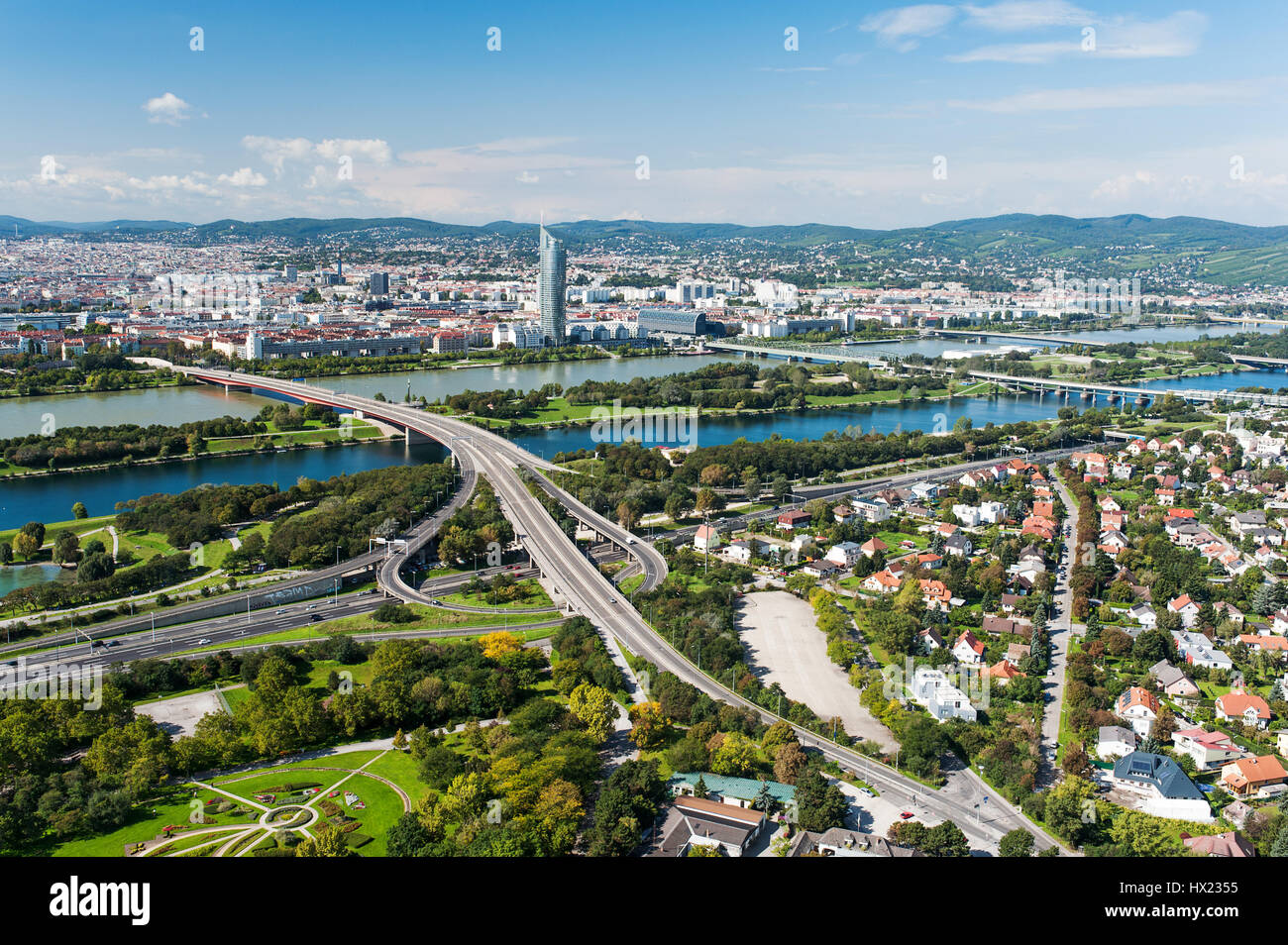 Danube vienna aerial hi-res stock photography and images - Alamy