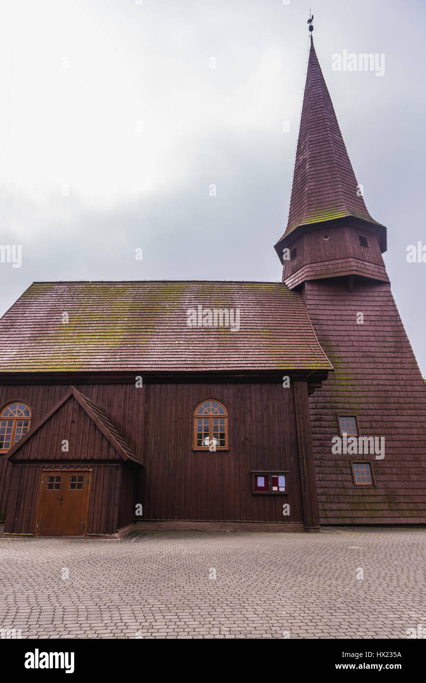 17th century wooden Church of the Exaltation of the Holy Cross in Lesno ...