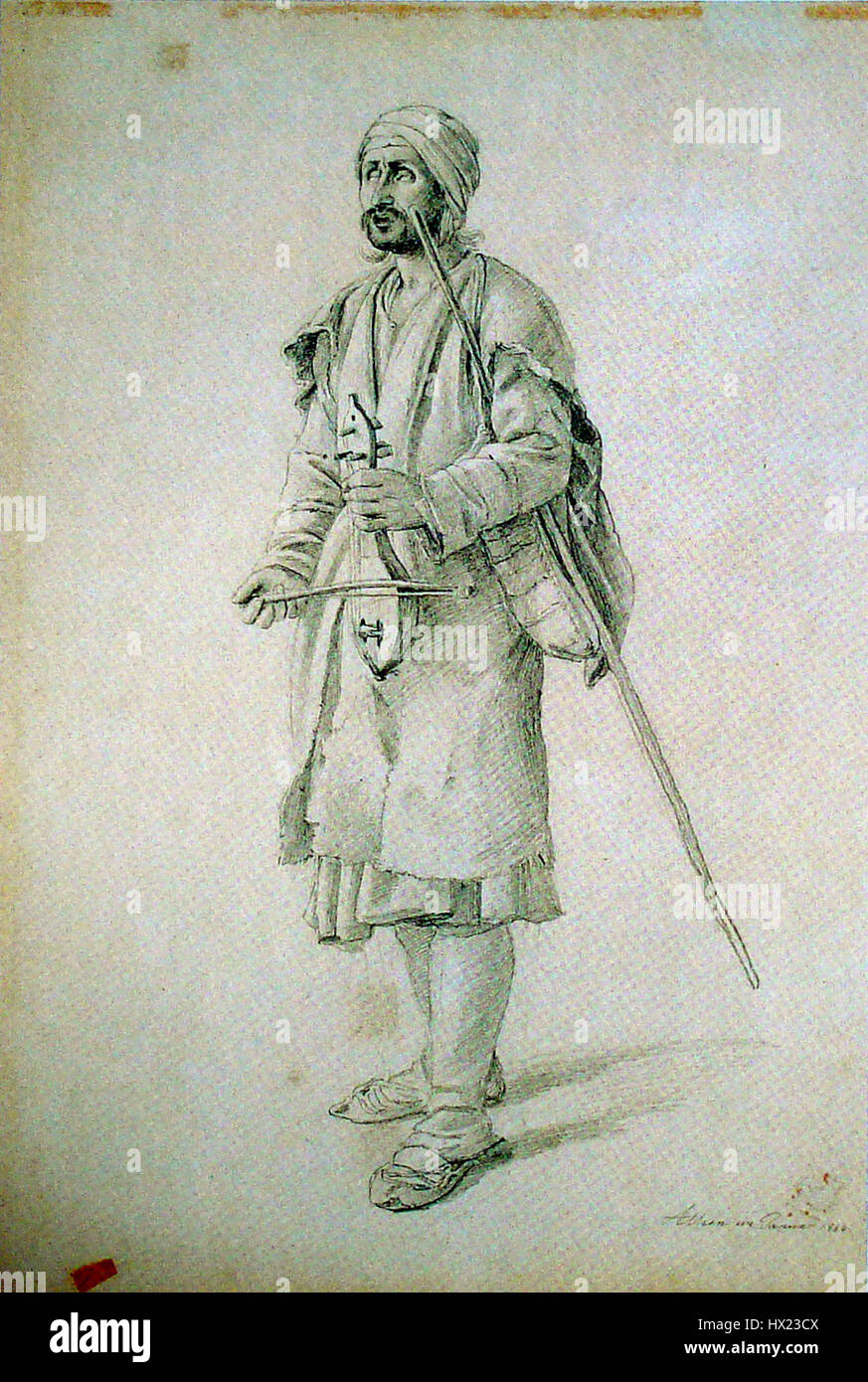 Joseph Scherer Blind lyra player 1844 Stock Photo - Alamy