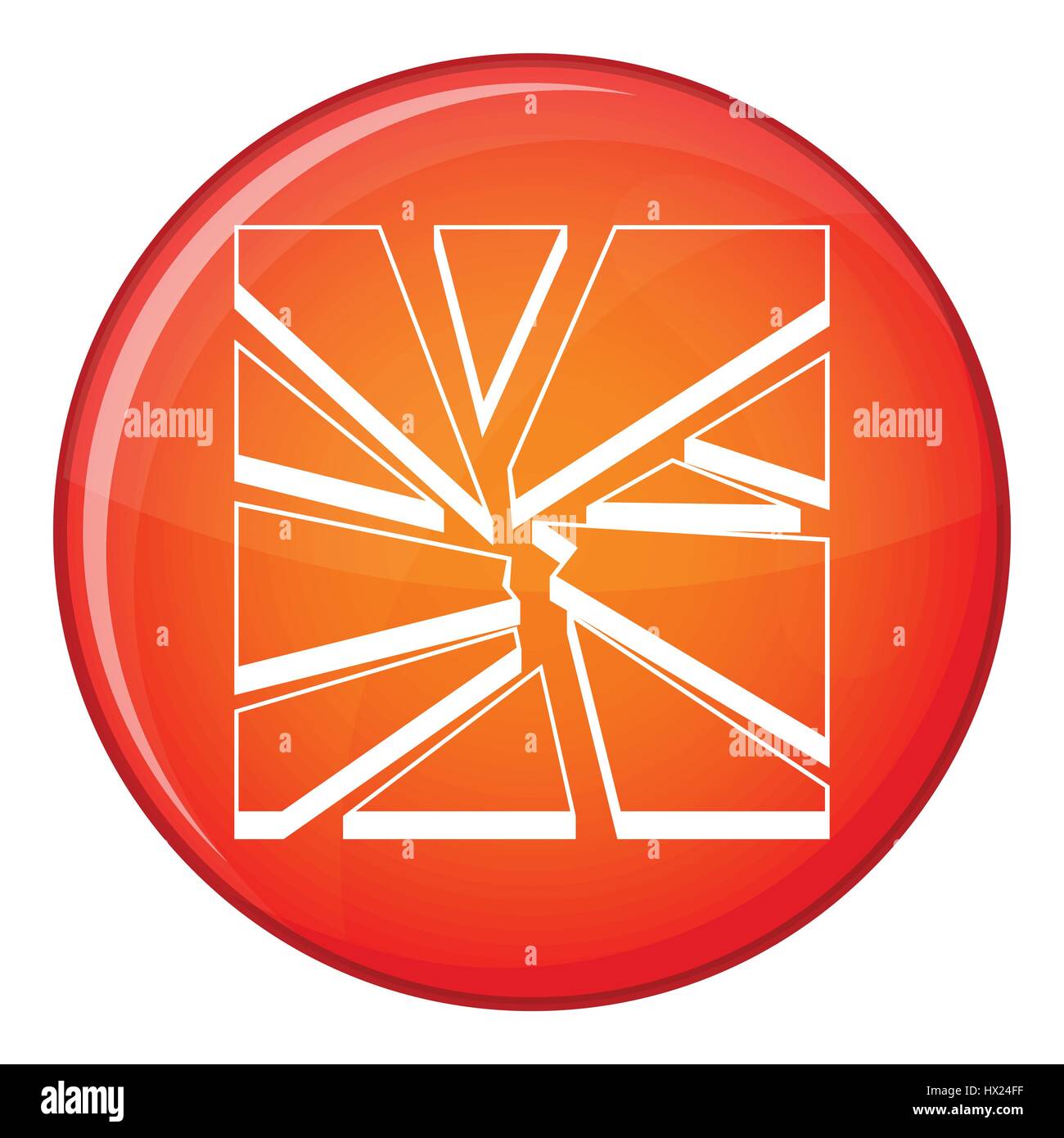 Broken glass icon, flat style Stock Vector Image & Art - Alamy