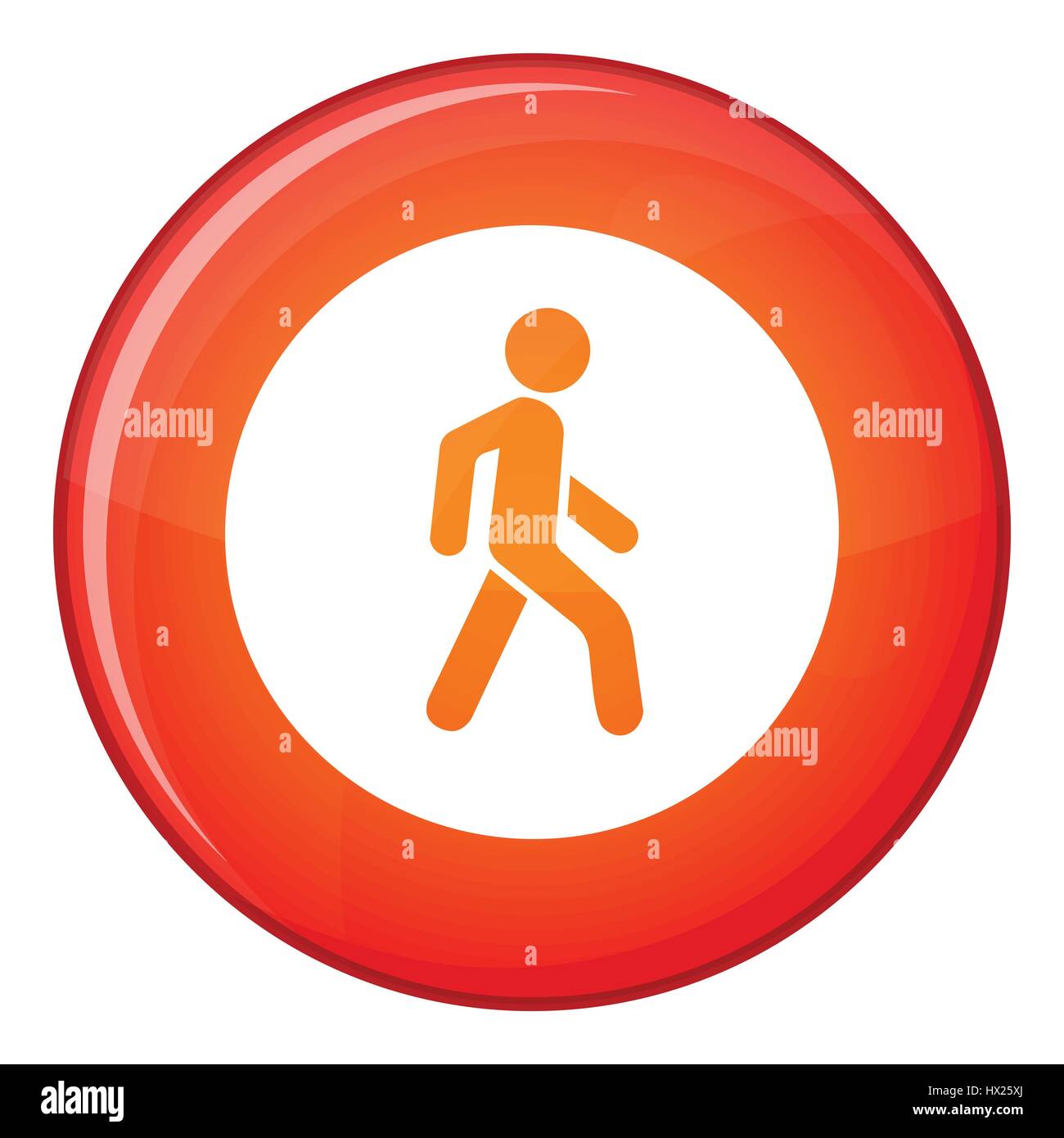 Pedestrians only road sign icon, flat style Stock Vector Image & Art ...