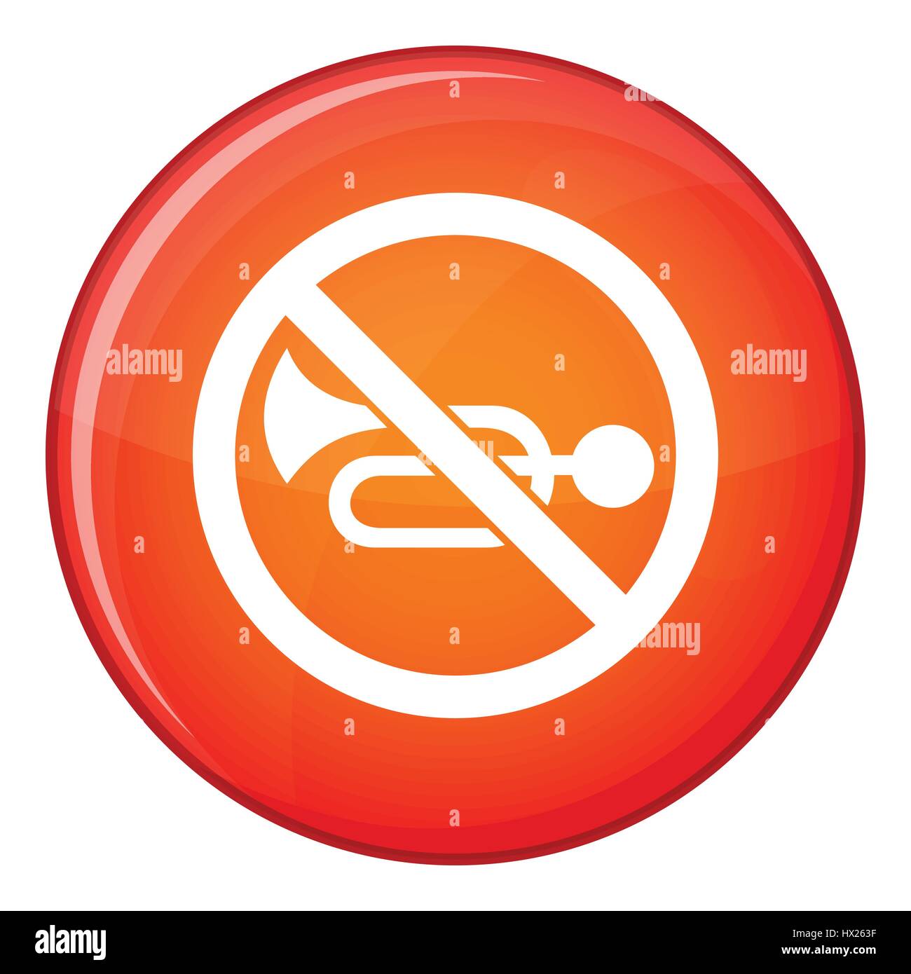 No horn traffic sign icon, flat style Stock Vector Image & Art - Alamy