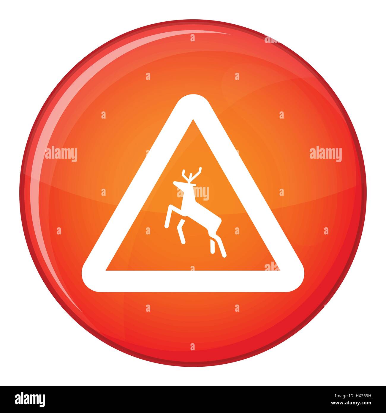 Triangular deer warning sign hi-res stock photography and images - Alamy