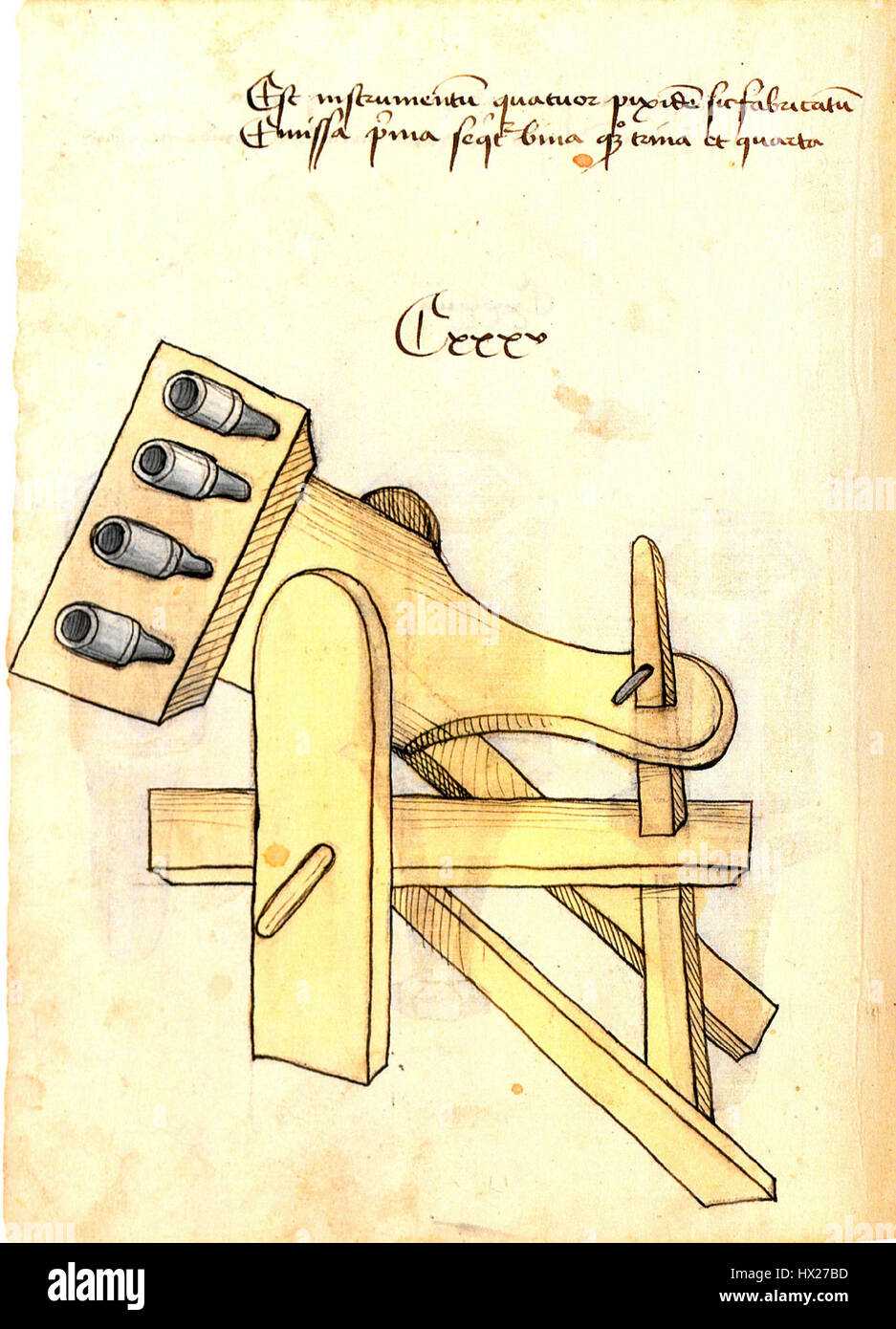 Konrad Kyeser, Bellifortis, Clm 30150, Tafel 13, Blatt 74v Stock Photo ...