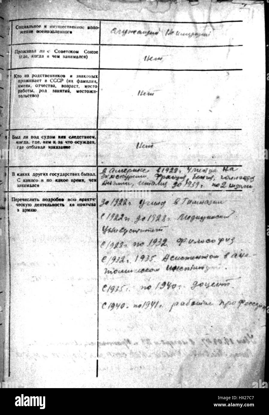 Konrad lorenz rusky lagr 1944 list5 Stock Photo - Alamy