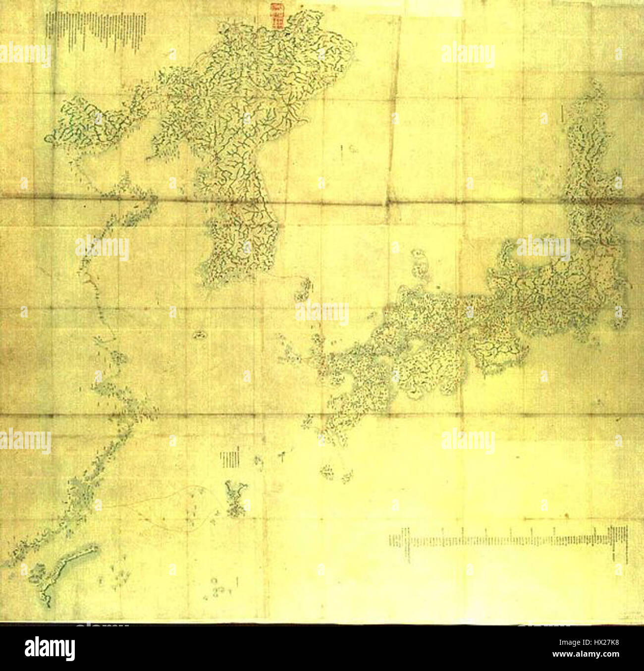 Korean map Haedongsamgukdo Stock Photo - Alamy