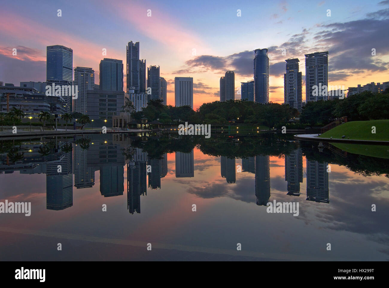 Beautiful Sunrise At KLCC Park Stock Photo - Alamy
