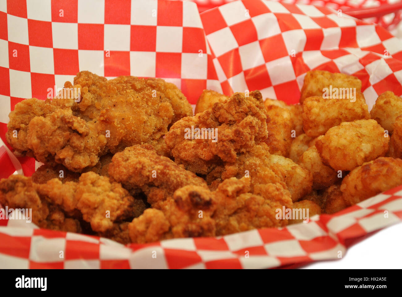 Takeout Fried Chicken and Chips Stock Photo - Alamy