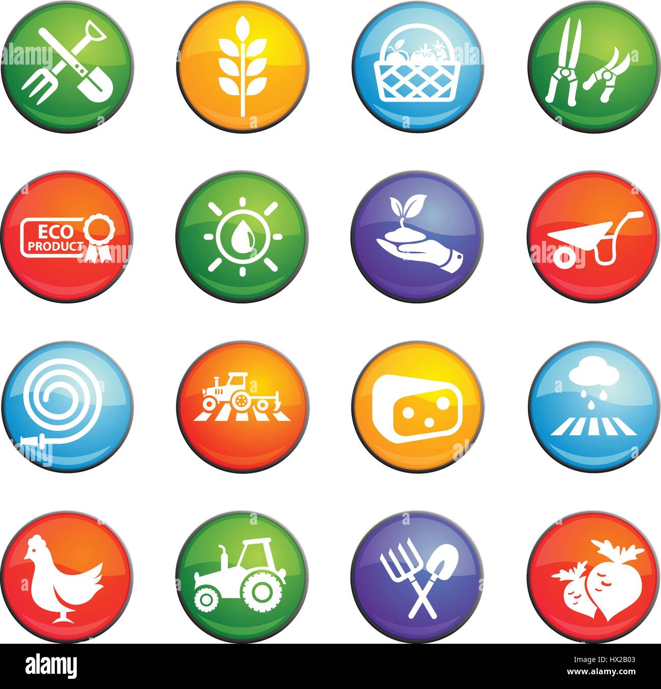 agriculture vector icons for user interface design Stock Vector Image ...
