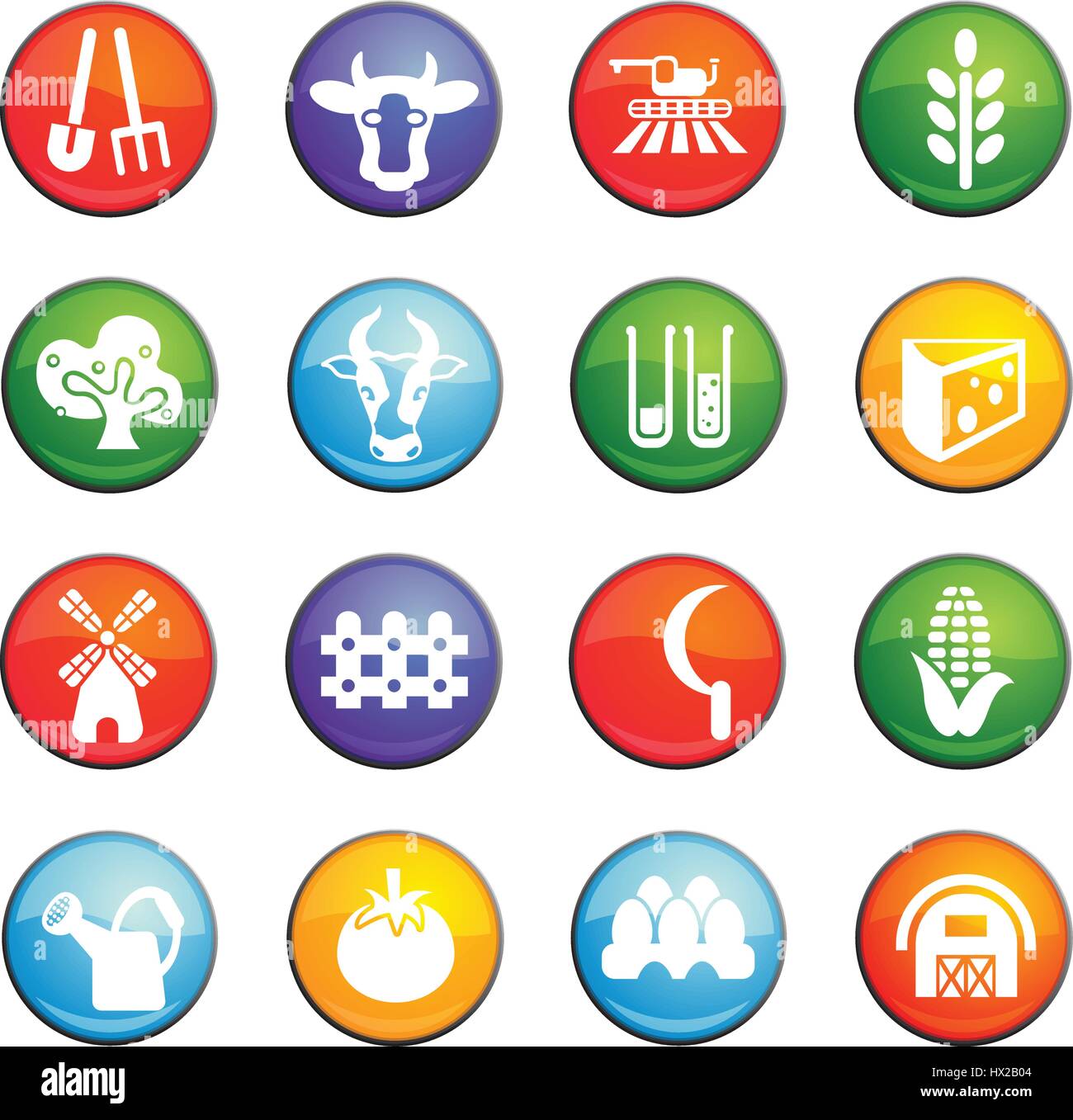 agriculture vector icons for user interface design Stock Vector Image ...