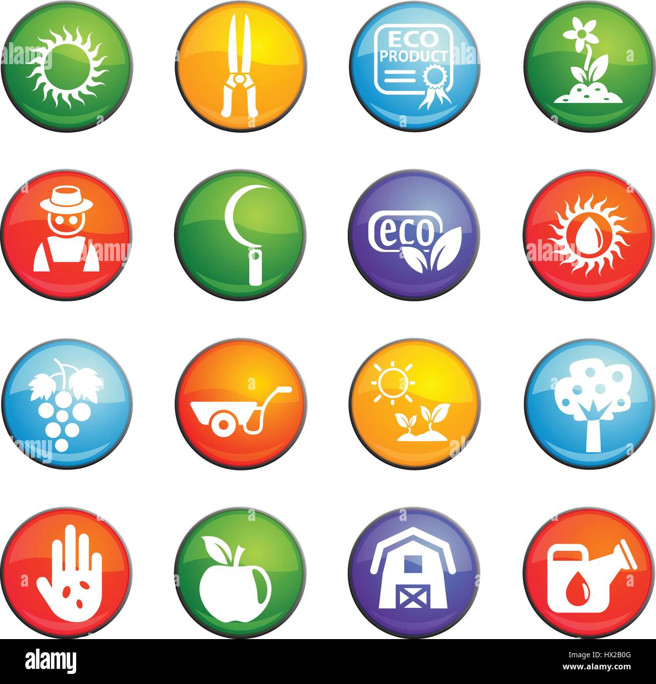 agriculture vector icons for user interface design Stock Vector Image ...