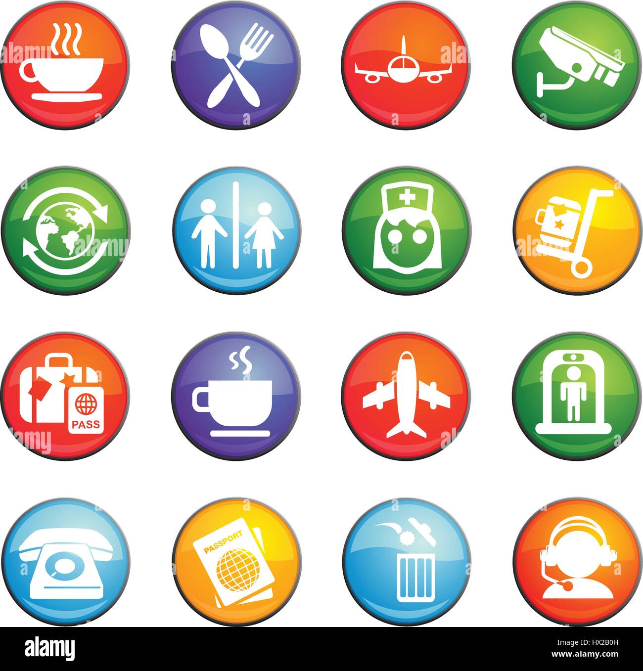 airport vector icons for user interface design Stock Vector Image & Art ...