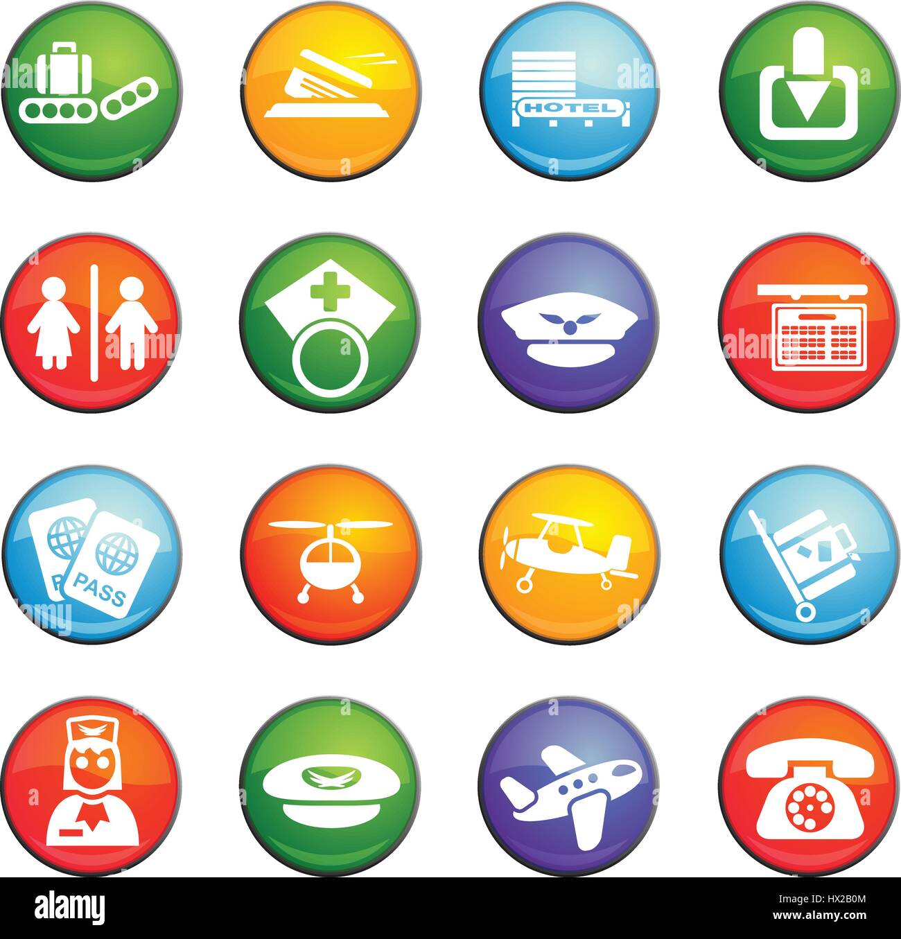 airport vector icons for user interface design Stock Vector Image & Art ...