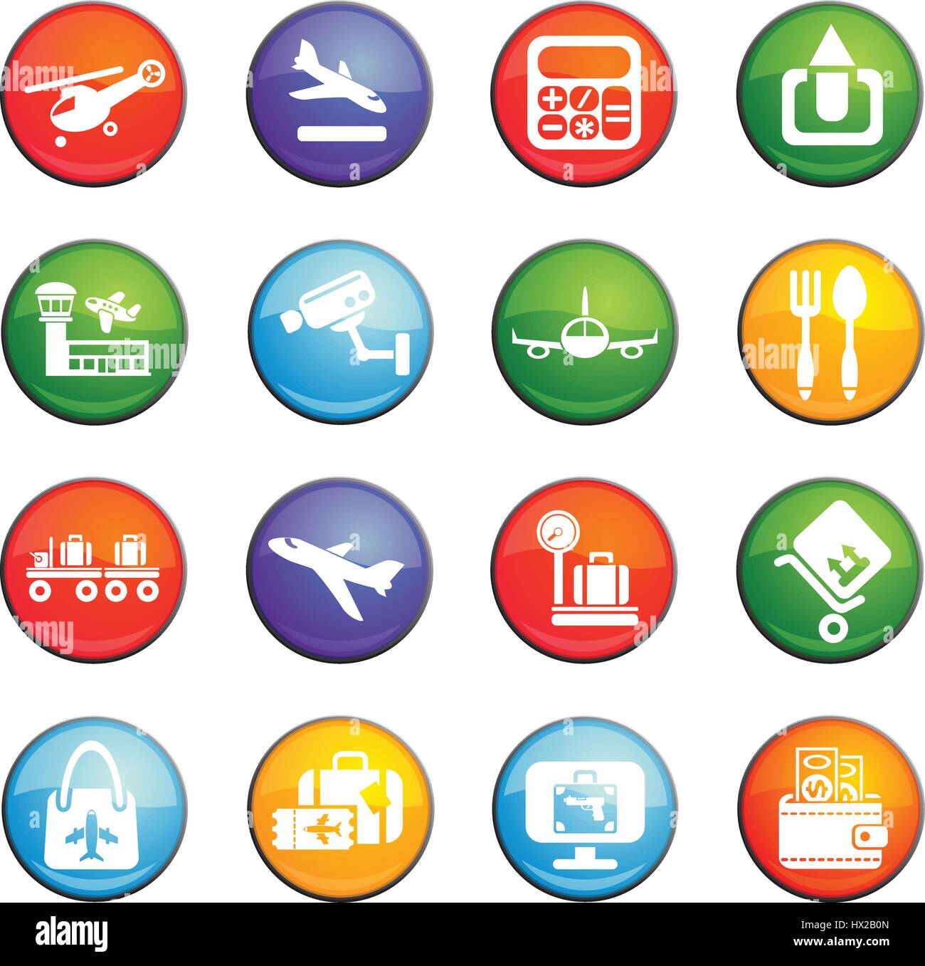 airport vector icons for user interface design Stock Vector Image & Art ...