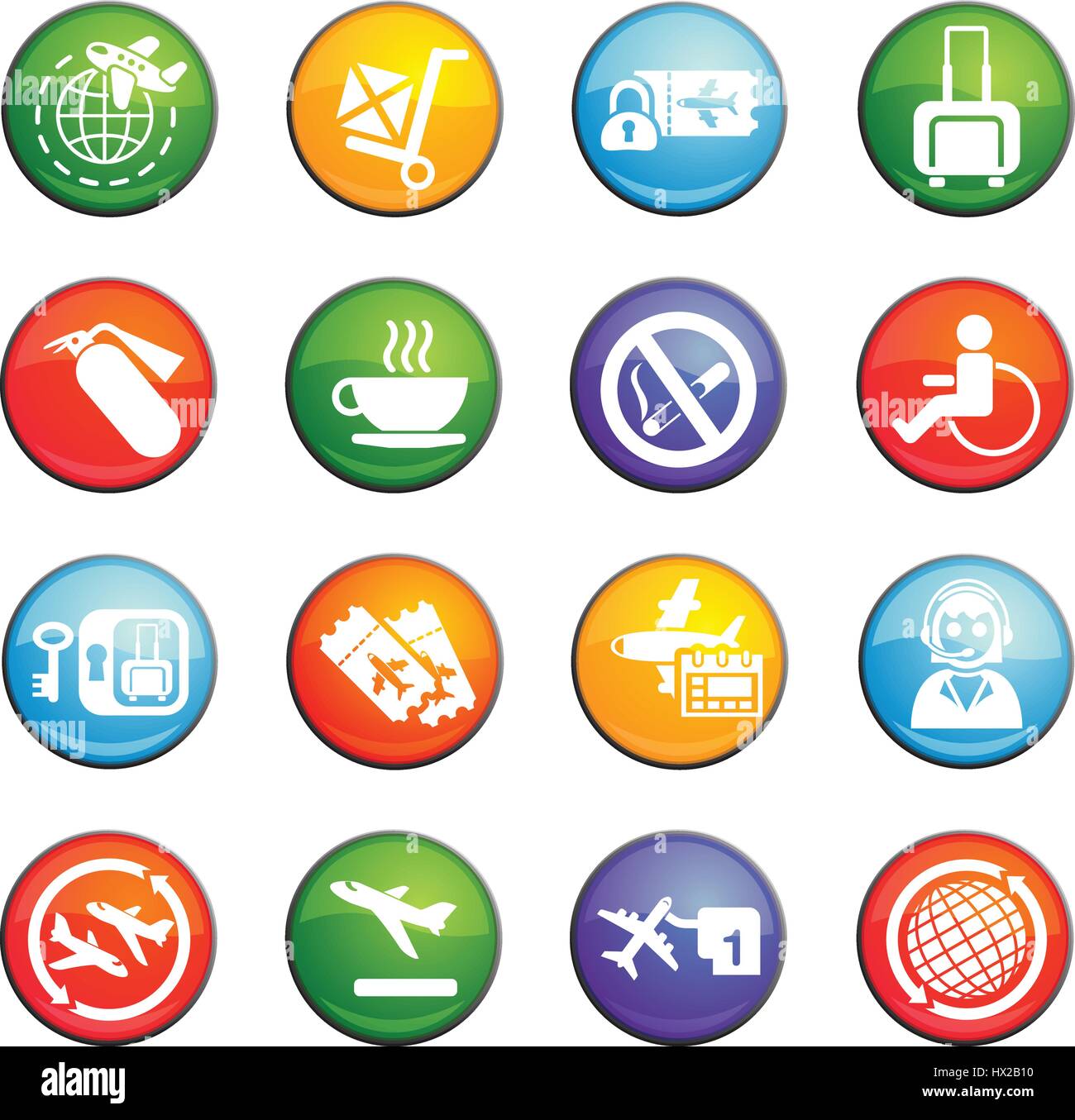 airport vector icons for user interface design Stock Vector Image & Art ...