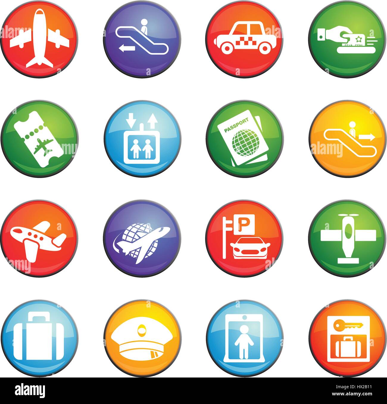 airport vector icons for user interface design Stock Vector Image & Art ...