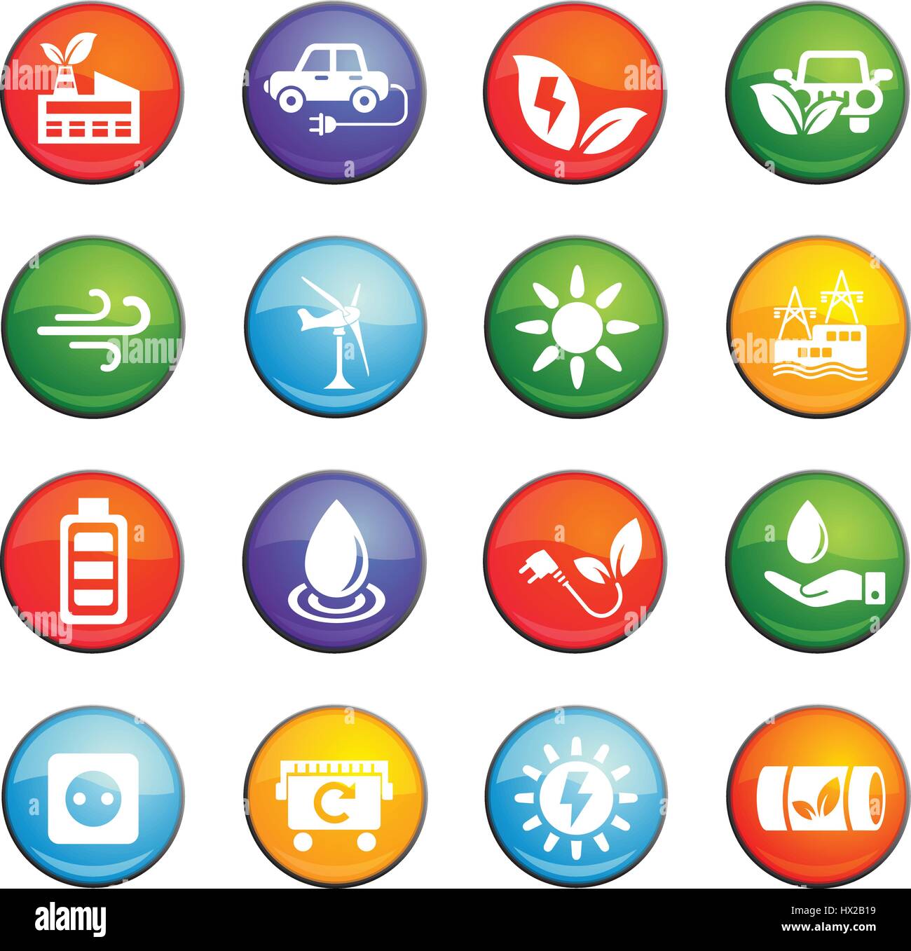 alternative energy vector icons for user interface design Stock Vector ...