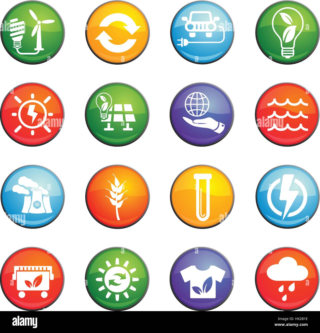 alternative energy vector icons for user interface design Stock Vector ...