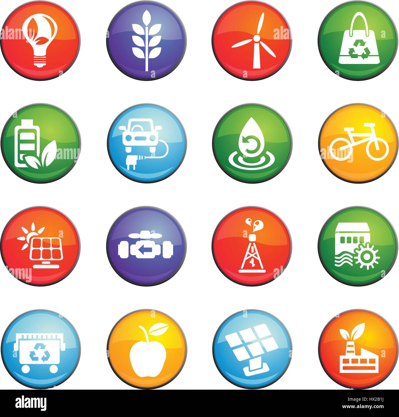 alternative energy vector icons for user interface design Stock Vector ...