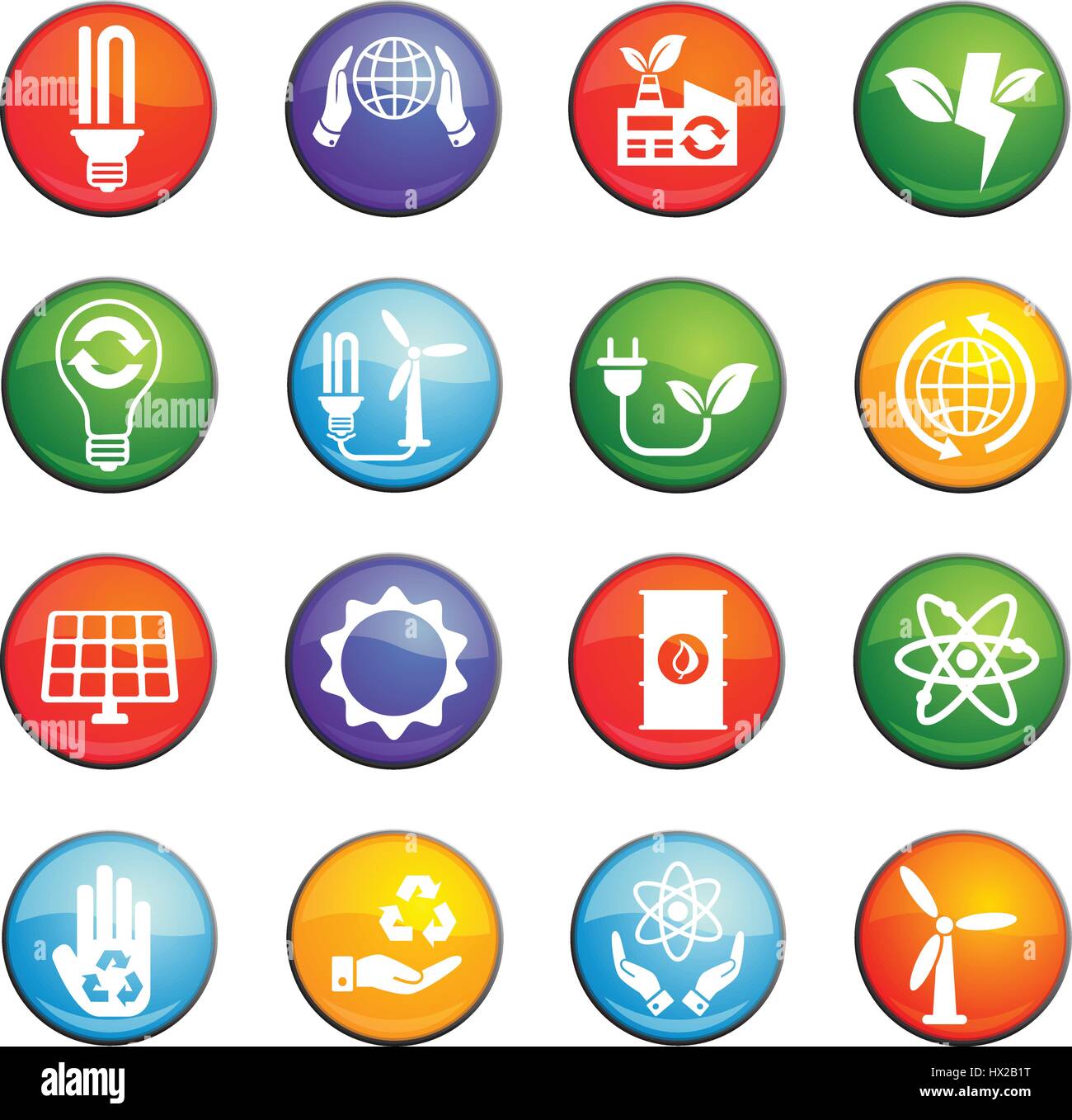 alternative energy vector icons for user interface design Stock Vector ...