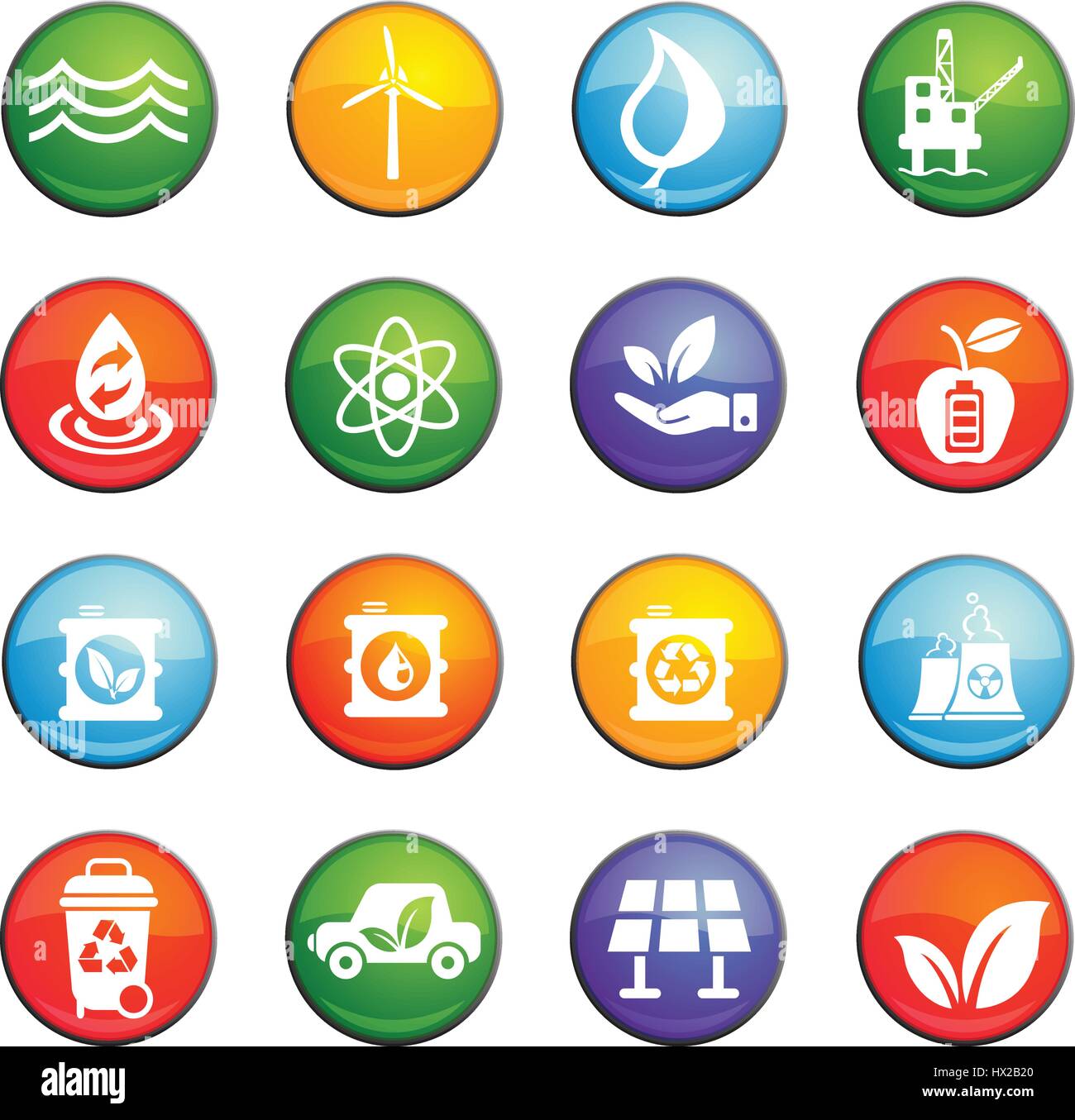 alternative energy vector icons for user interface design Stock Vector ...