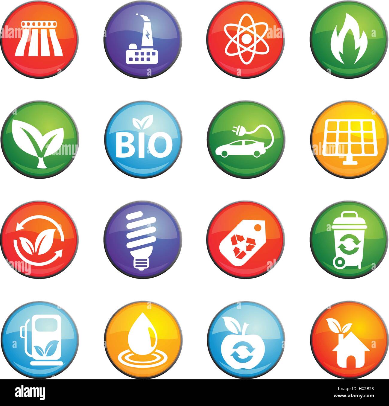 alternative energy vector icons for user interface design Stock Vector ...