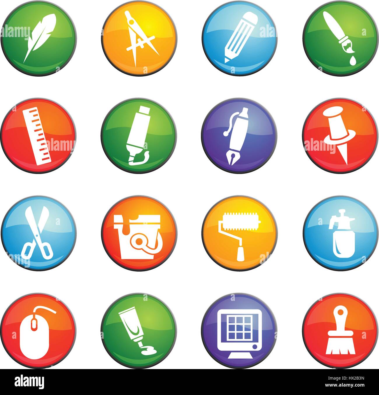 art tools vector icons for user interface design Stock Vector Image ...