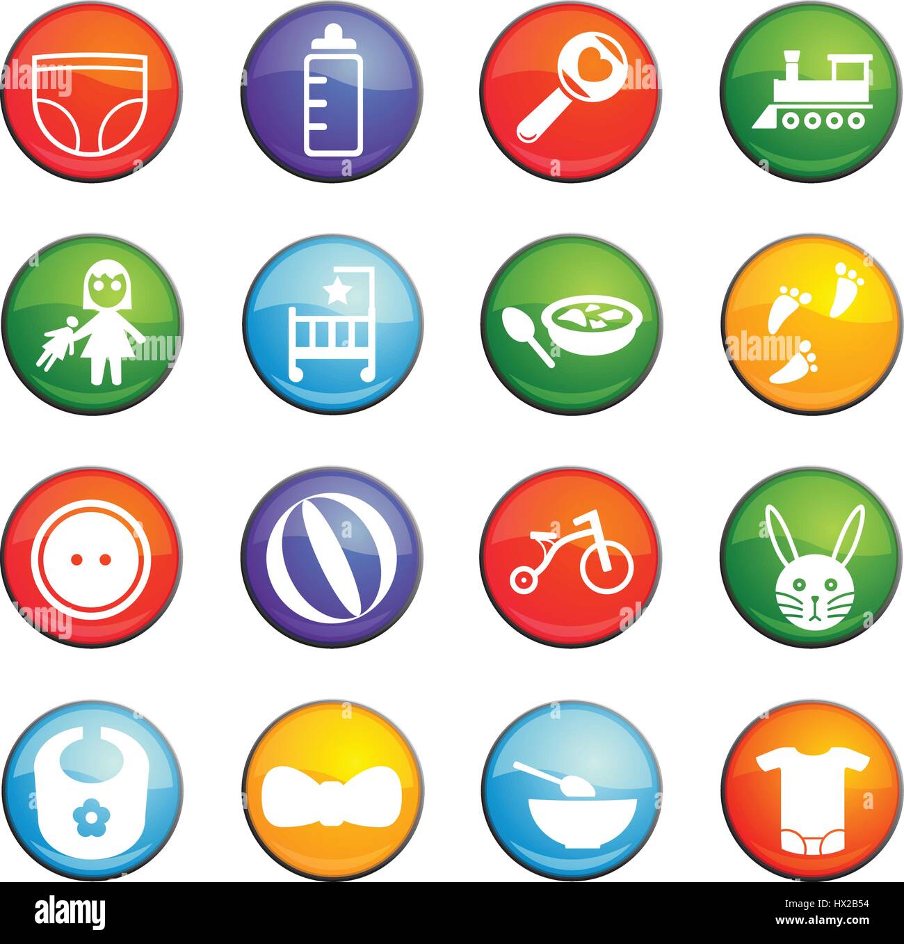 baby vector icons for user interface design Stock Vector Image & Art ...
