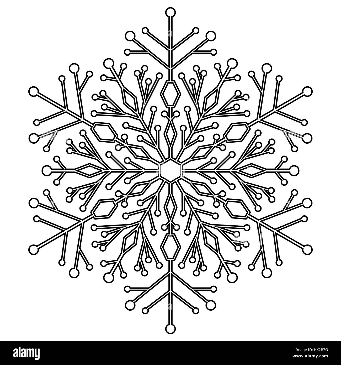 Pretty Round Snowflake Stock Photo - Alamy
