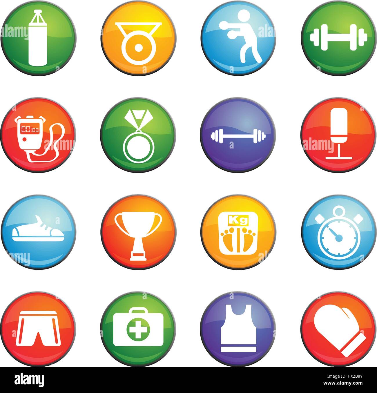 boxing vector icons for user interface design Stock Vector Image & Art ...