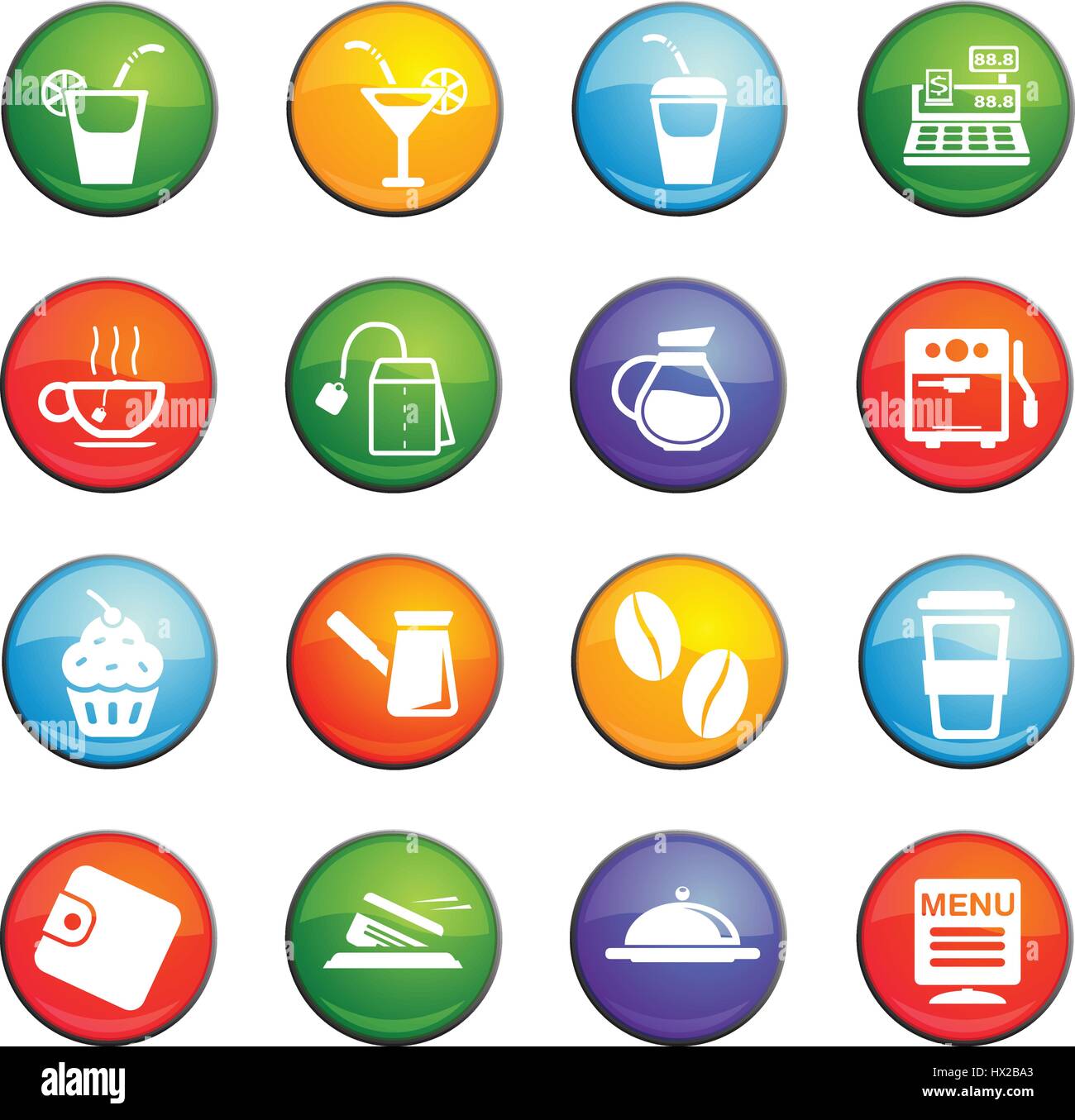 cafe vector icons for user interface design Stock Vector Image & Art ...