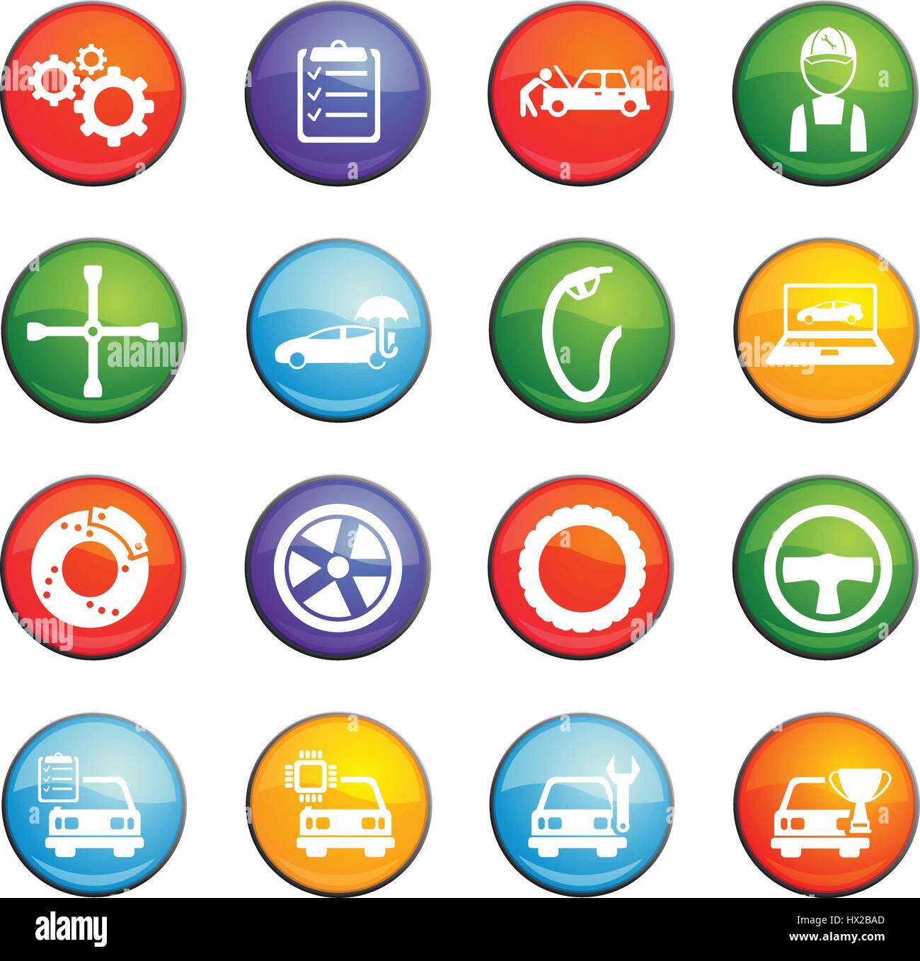 car service vector icons for user interface design Stock Vector Image ...