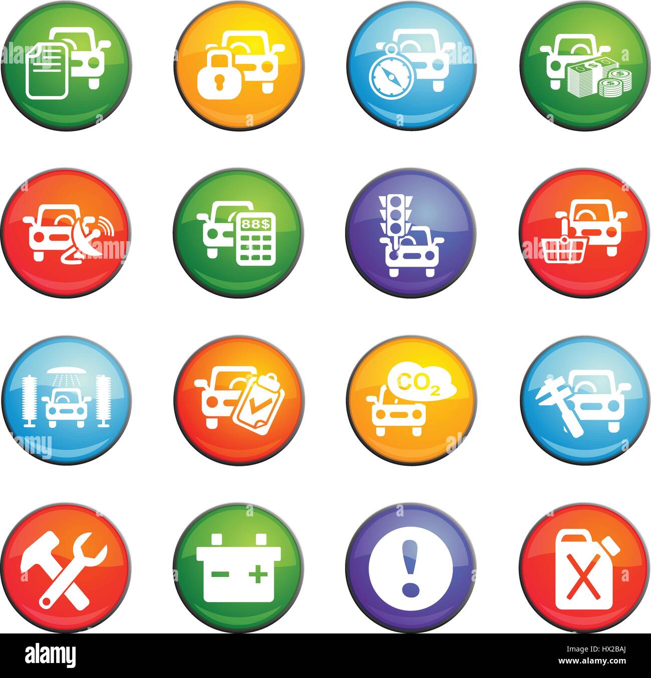 car service vector icons for user interface design Stock Vector Image ...